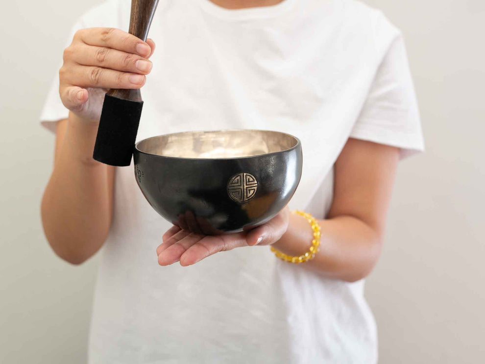 Silver Moon Singing Bowl - Base Note D4 (299 Hz) - Tibet Shop Sydney
