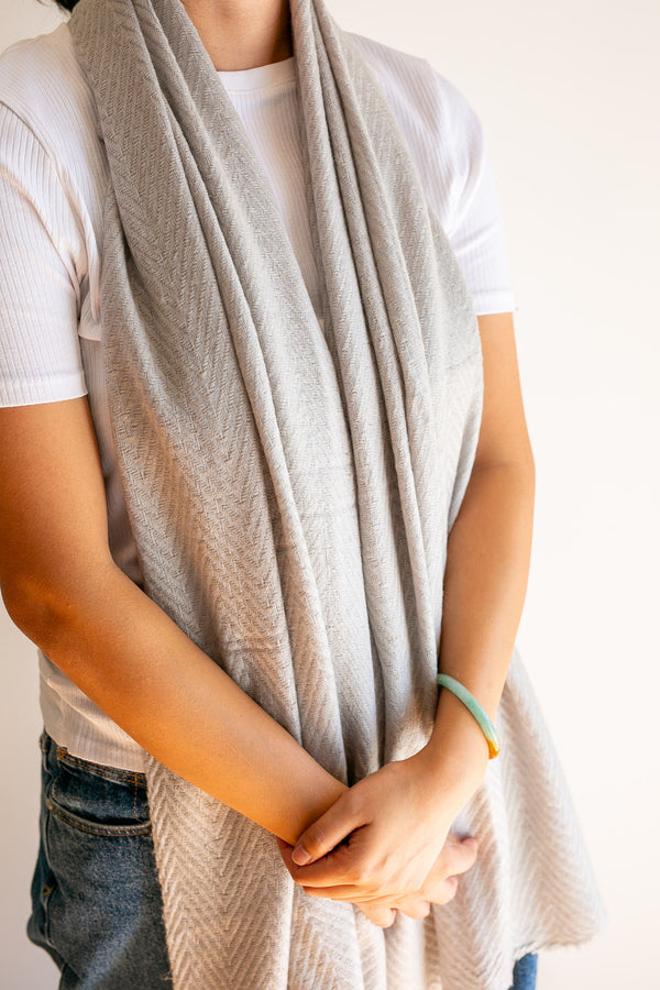 Nepalese 100% Cashmere Shawl (Chevron Pattern) - 2 Colours - Tibet Shop ...