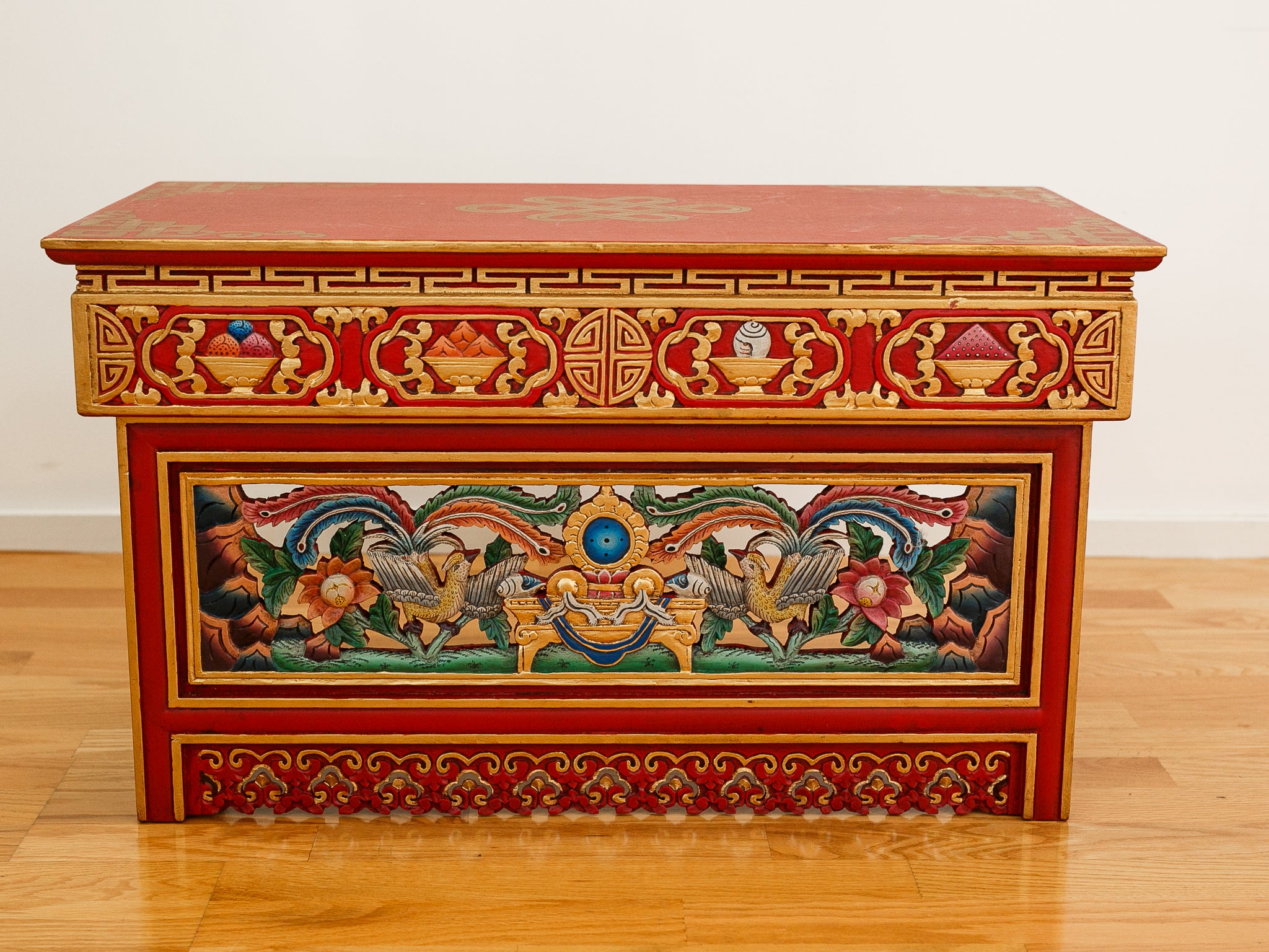 Tibetan Folding Table - Phoenix and Treasure
